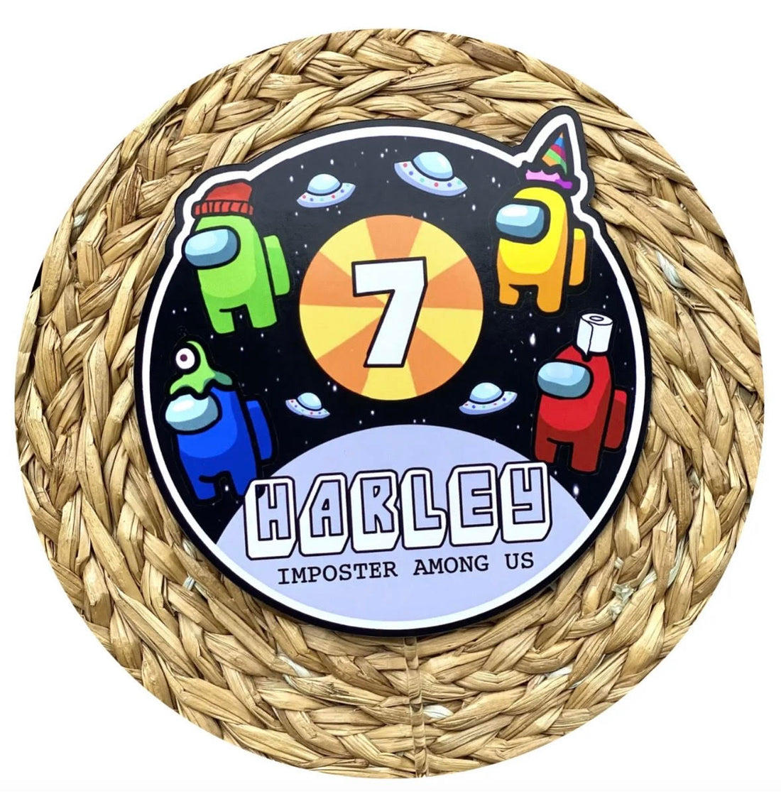 Among Us #1 Personalised Cake Topper – Blissful Toppers