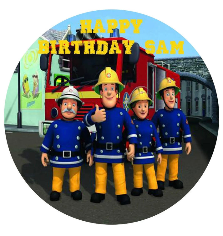 Fireman Sam Round Cake Edible Icing Image Topper 19cm – Blissful Toppers