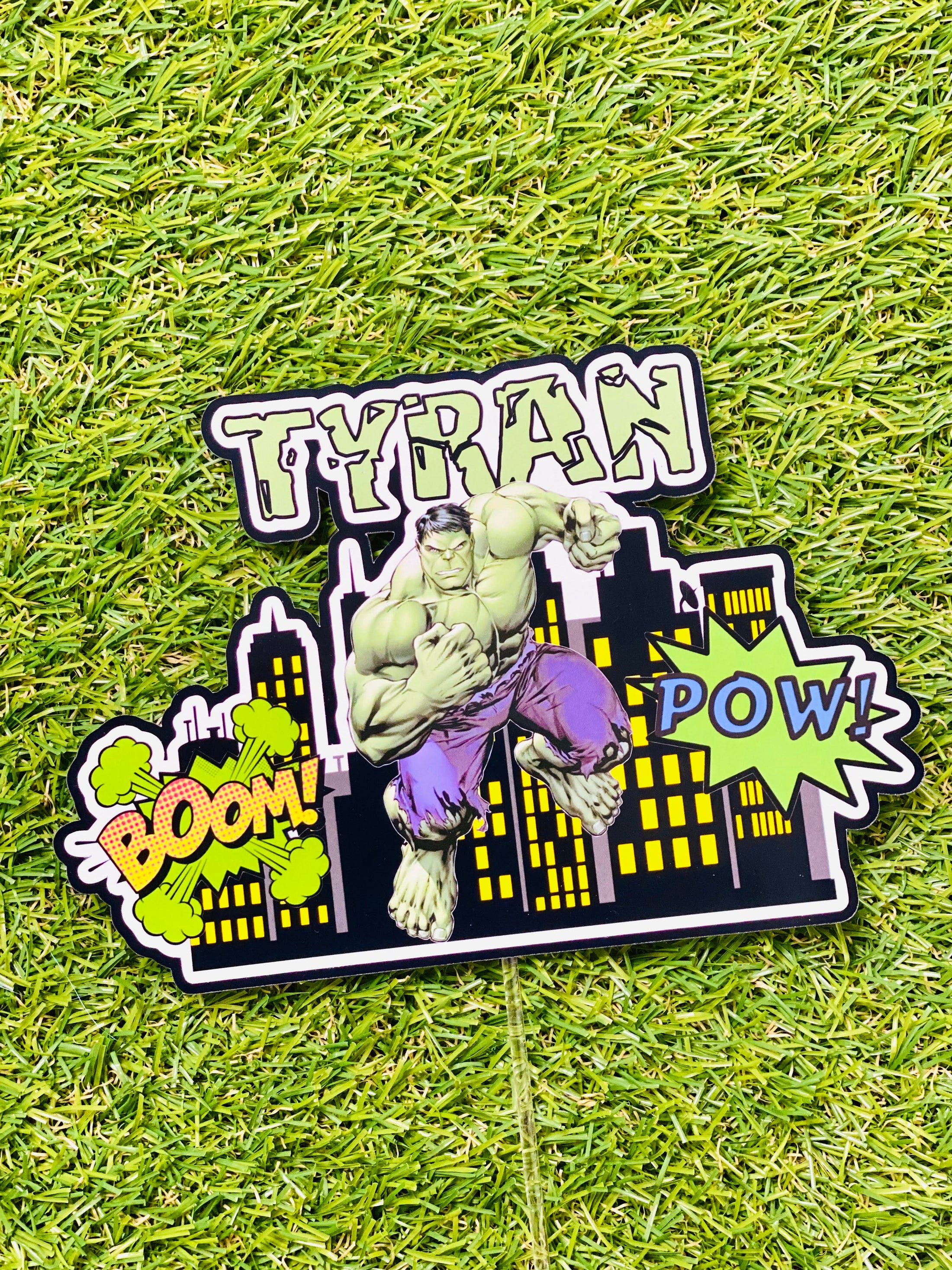 Hulk Superhero Personalised Cake Topper – Blissful Toppers