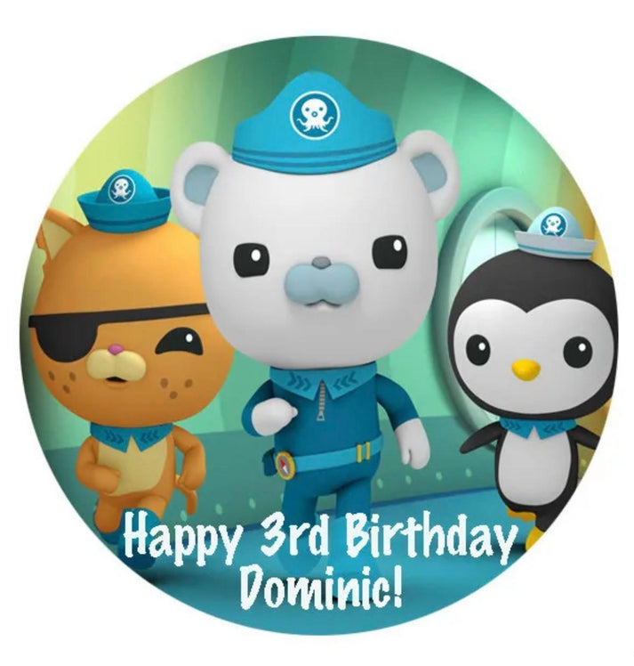 Octonauts Round Cake Edible Icing Image Topper 19cm – Blissful Toppers