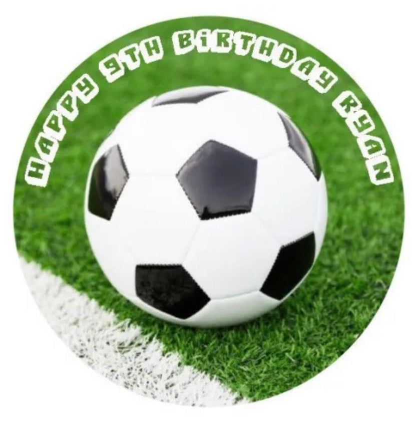 Soccer Ball Round Cake Edible Icing Image Topper 19cm – Blissful Toppers