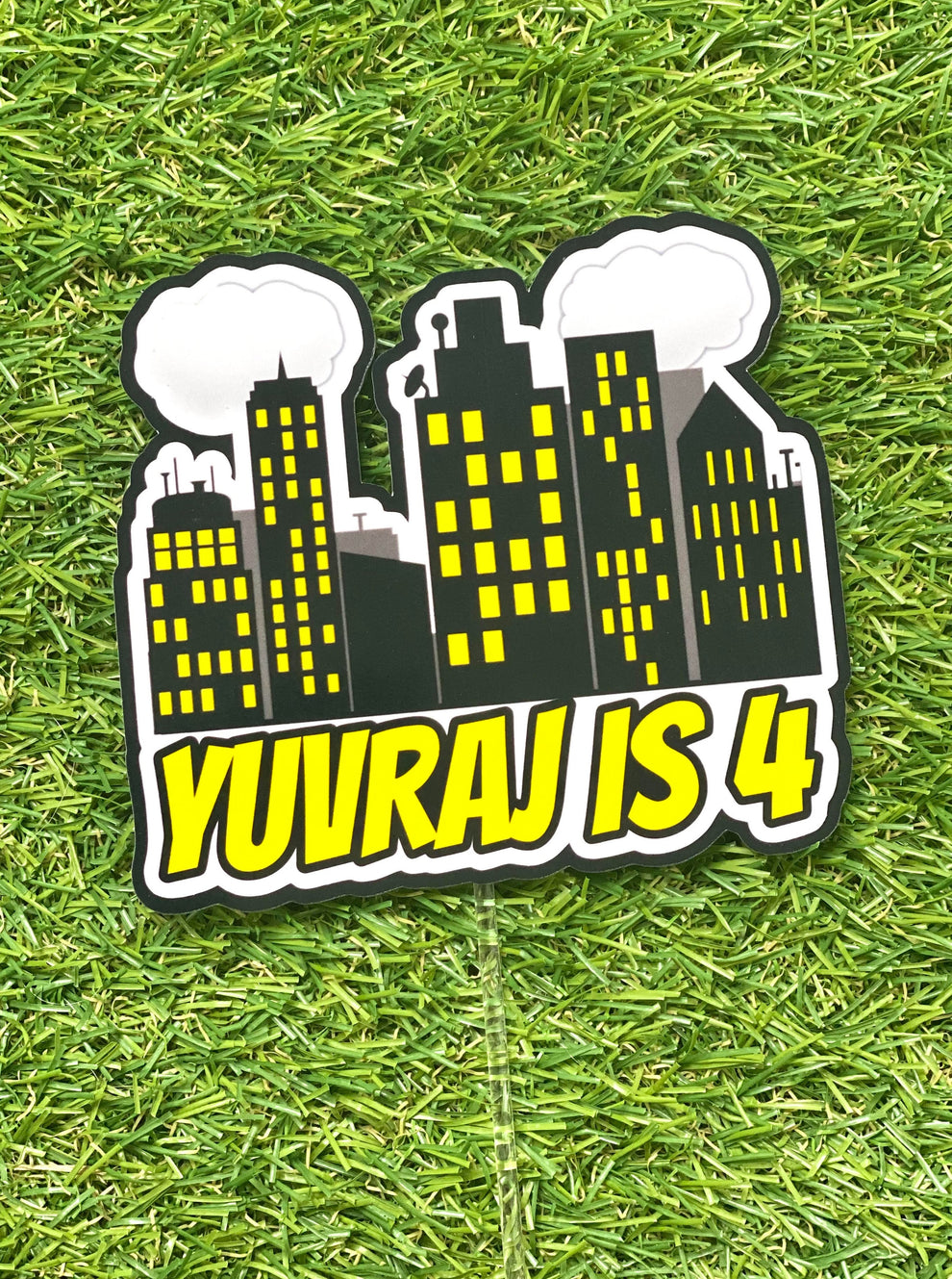 Superhero Building Personalised Cake Topper – Blissful Toppers