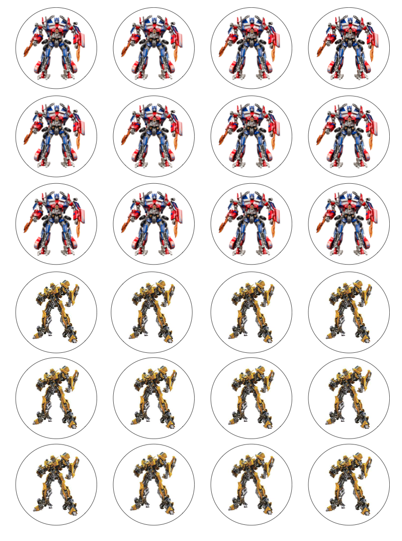 Transformers Cupcake Edible Icing Image Toppers – Blissful Toppers